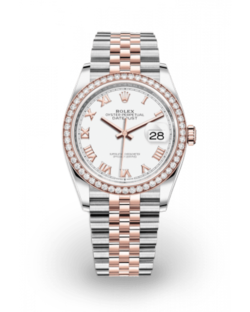Rolex Datejust 36 Two-Tone / Diamond-Set / White / Roman / Jubilee ...