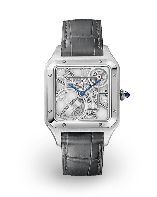 Cartier Santos-Dumont Skeleton Large Steel / Skeletonized / Strap ...