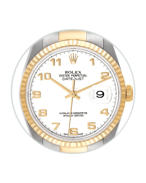 Rolex Datejust 36 Two-Tone / Fluted / White / Arabic / Oyster 16233 ...