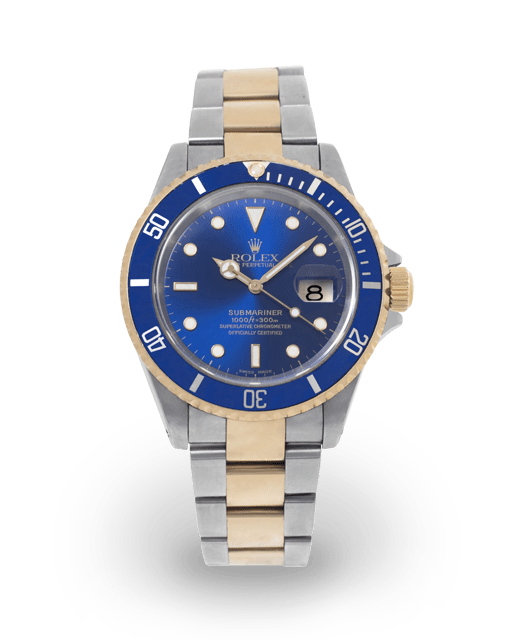 Rolex Submariner Date Two-Tone / Blue / SuperLuminova 16613 | Bezel