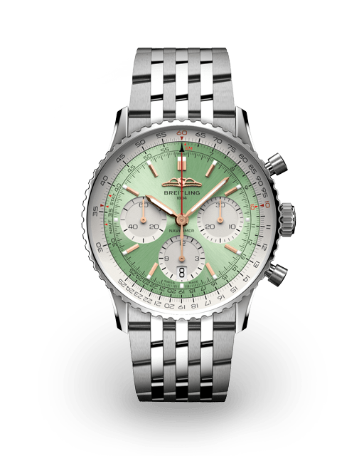 Breitling Navitimer 41 / Stainless Steel / Mint Green / Bracelet ...