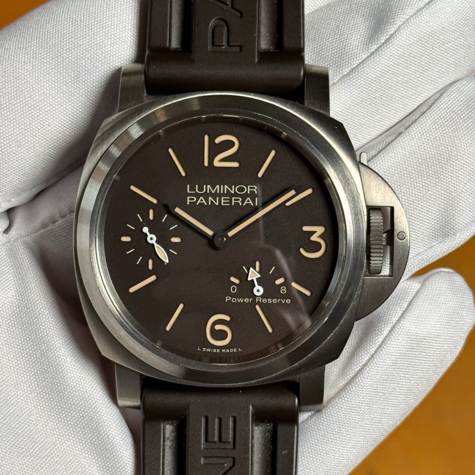 Auction: 2019 Panerai Luminor 44 8 Days Power Reserve Titanium / Brown ...