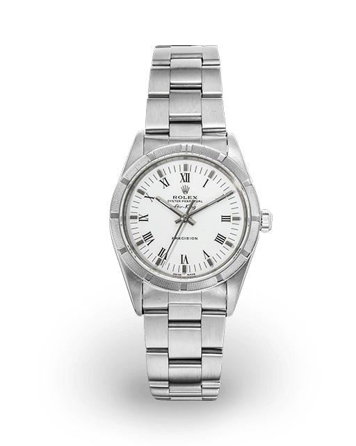 Rolex Air-King Precision 34 Steel / Engine-Turned / White / Roman ...