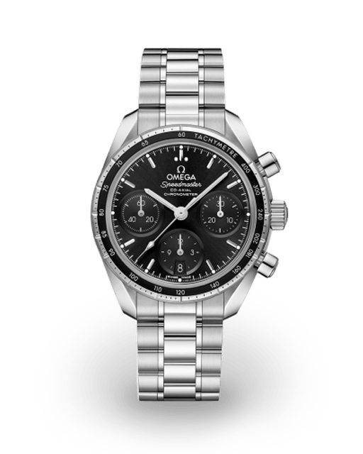 Omega Speedmaster Co-Axial 38 Stainless Steel / Black / Bracelet 324.30 ...