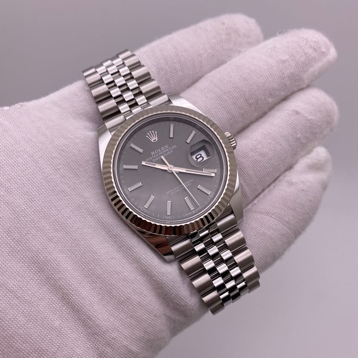 Rolex Datejust 41 Steel / Fluted / Slate / Jubilee 126334-0014 | Bezel
