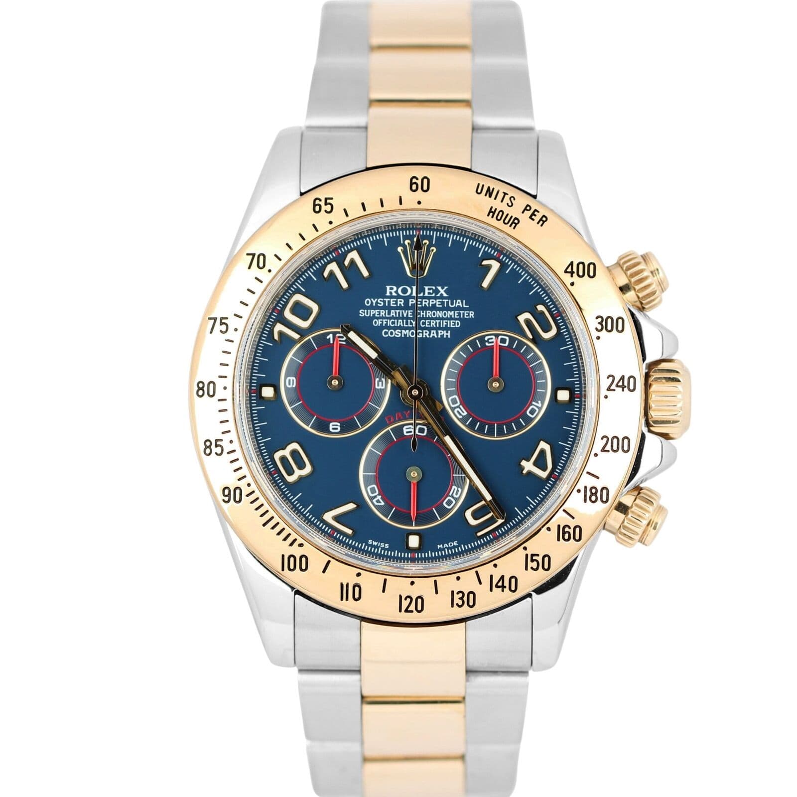 Rolex Daytona Two-Tone / Blue Racing / Arabic 116523-0045 | Bezel