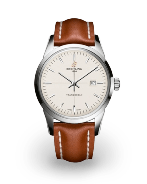 Breitling Transocean Stainless Steel / Silver / Calf / Pin A1036012 ...