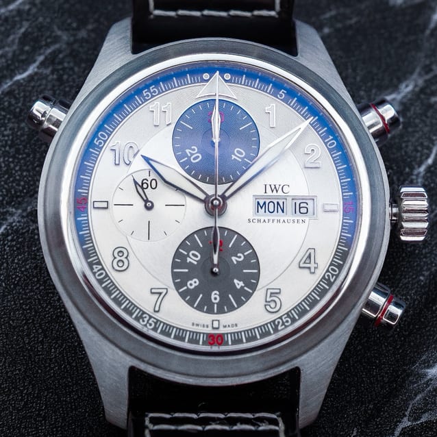 Auction: IWC Pilot's Watch Spitfire Double Chronograph Stainless Steel ...