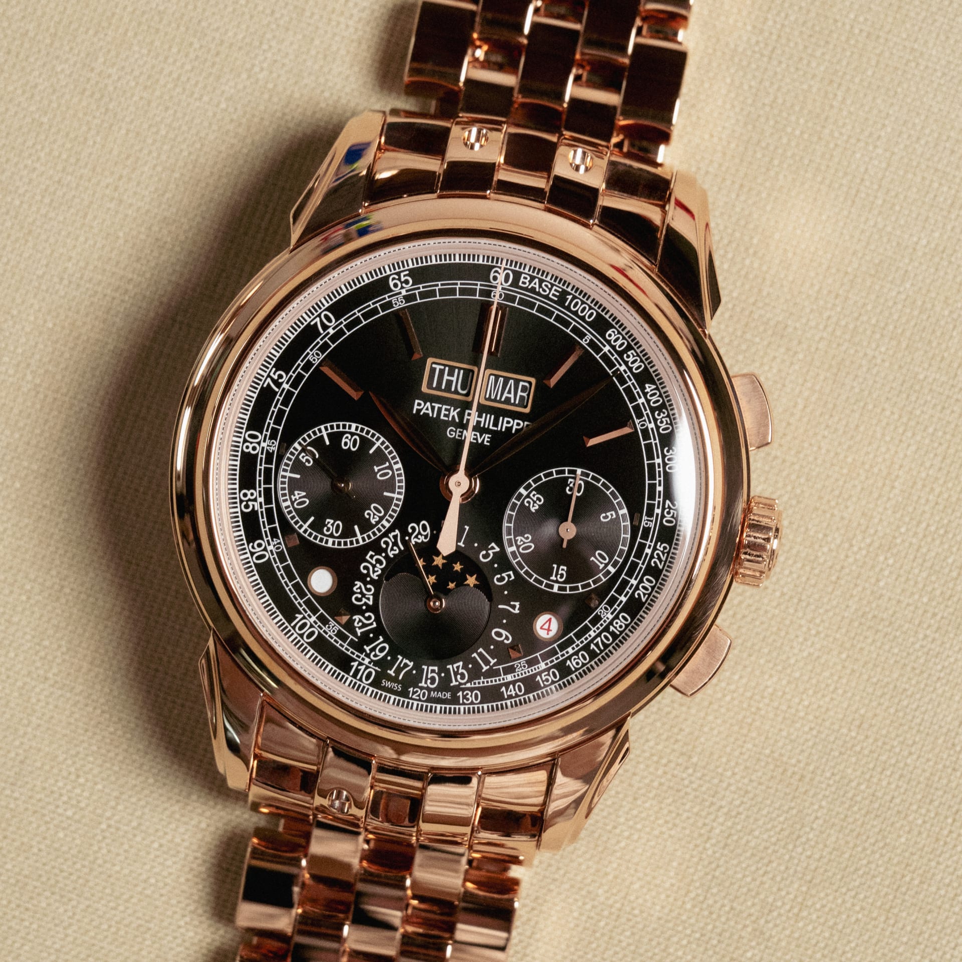 Auction: 2023 Patek Philippe Perpetual Calendar Chronograph Rose Gold ...