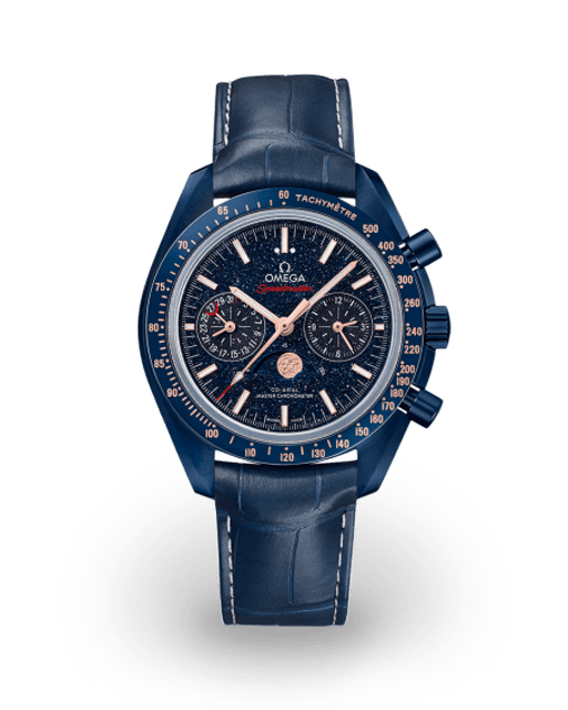 Omega Speedmaster Moonphase Chronograph Master Chronometer Blue Side of ...