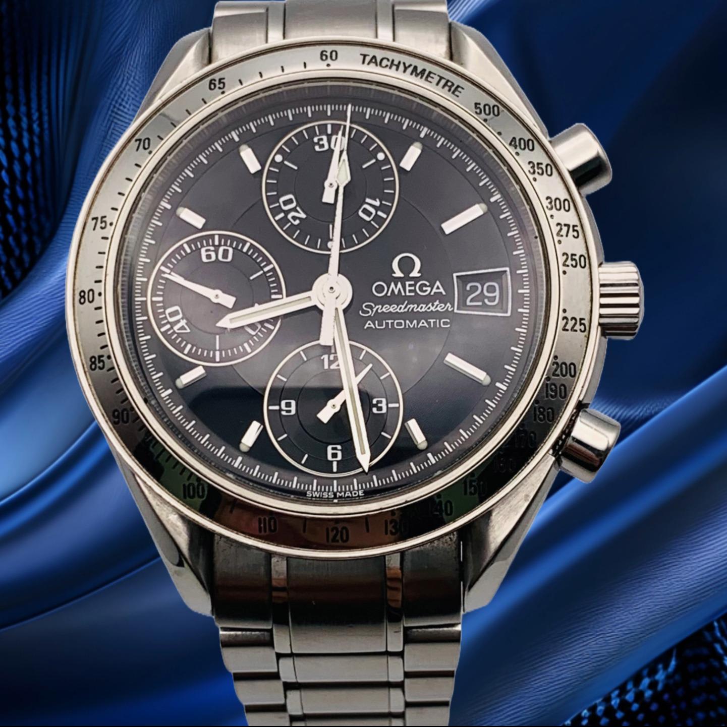 Auction: Omega Speedmaster Date 39 Steel / Black / Bracelet 3513.50.00 ...