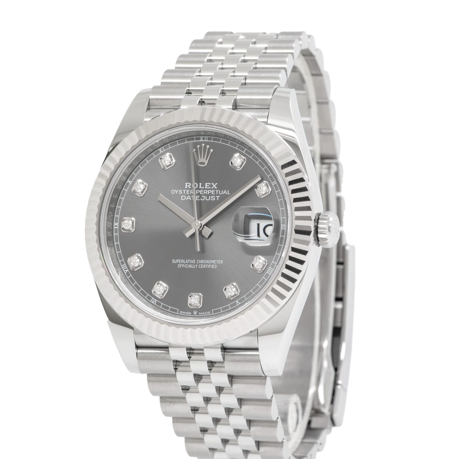 2023 Rolex Datejust 41 Fluted / Slate / Diamond-Set / Jubilee 126334 ...