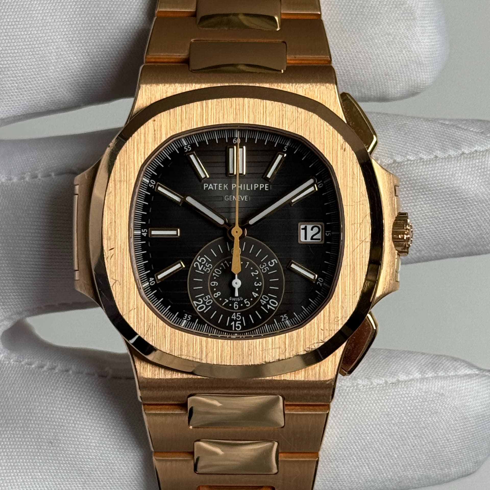 Auction: 2018 Patek Philippe Nautilus Chronograph Rose Gold / Black ...