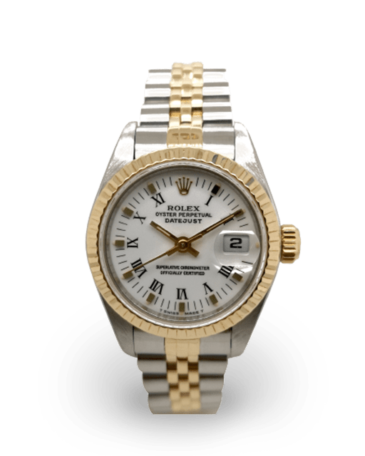 Rolex Datejust 26 Two-Tone / Fluted / White / Roman / Jubilee 79173 ...