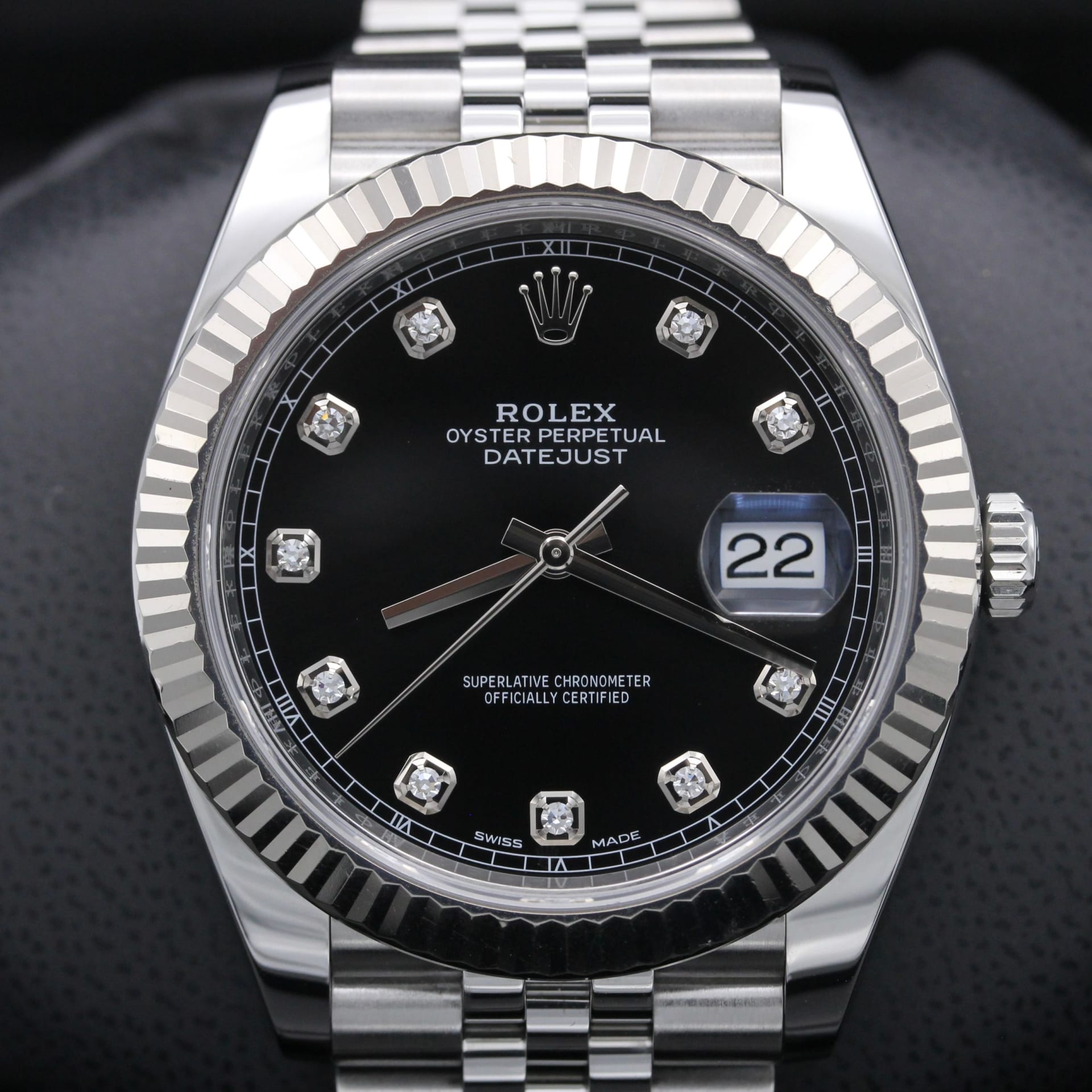 2018 Rolex Datejust 41 Fluted / Black / Diamond-Set / Jubilee 126334 ...
