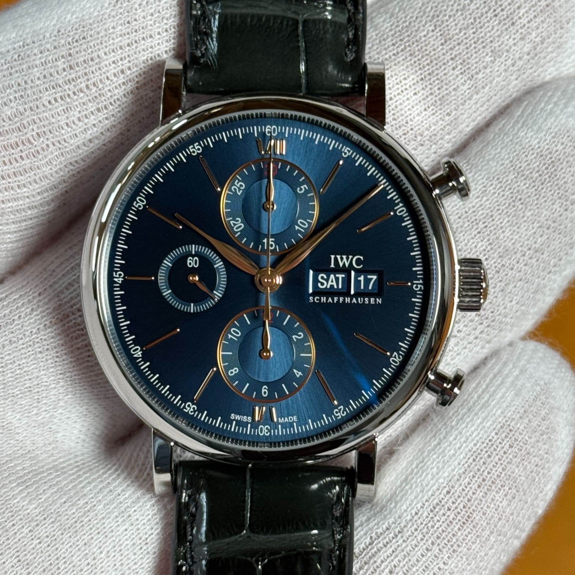 Auction: 2023 IWC Portofino Chronograph Stainless Steel / Blue IW3910 ...