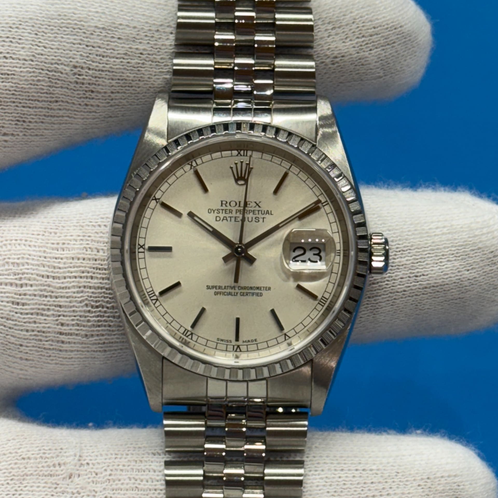 Auction: 1999 Rolex Datejust 36 Engine Turned / Silvered / Jubilee ...