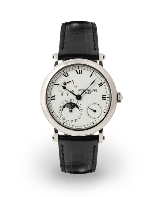 Patek Philippe White Gold Moonphase Power Reserve Officer's Caseback ...