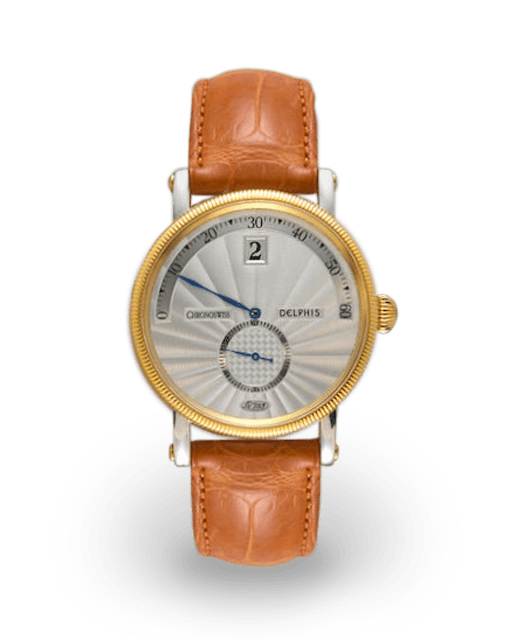Chronoswiss Delphis 38 Two-Tone / Silvered / Strap CH 1422 Watches | Bezel