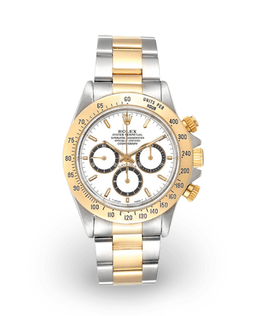 Rolex Daytona Two-Tone / White / Inverted 6 / Zenith 16523 Watches | Bezel