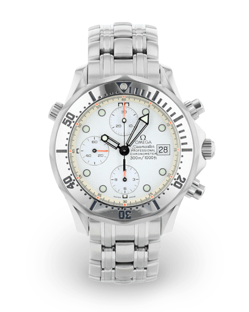 Omega Seamaster Diver 300M Chronograph / White / Bracelet 2598.20.00 ...