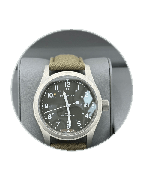 Hamilton Khaki Field Mechanical 38 Steel / Green H69439363 Watches | Bezel