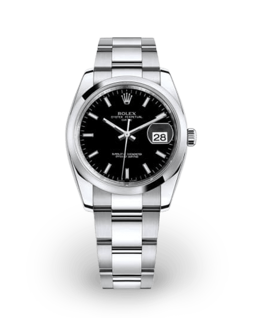 Rolex Oyster Perpetual Date 34 Steel / Smooth / Black / Oyster 115200 ...