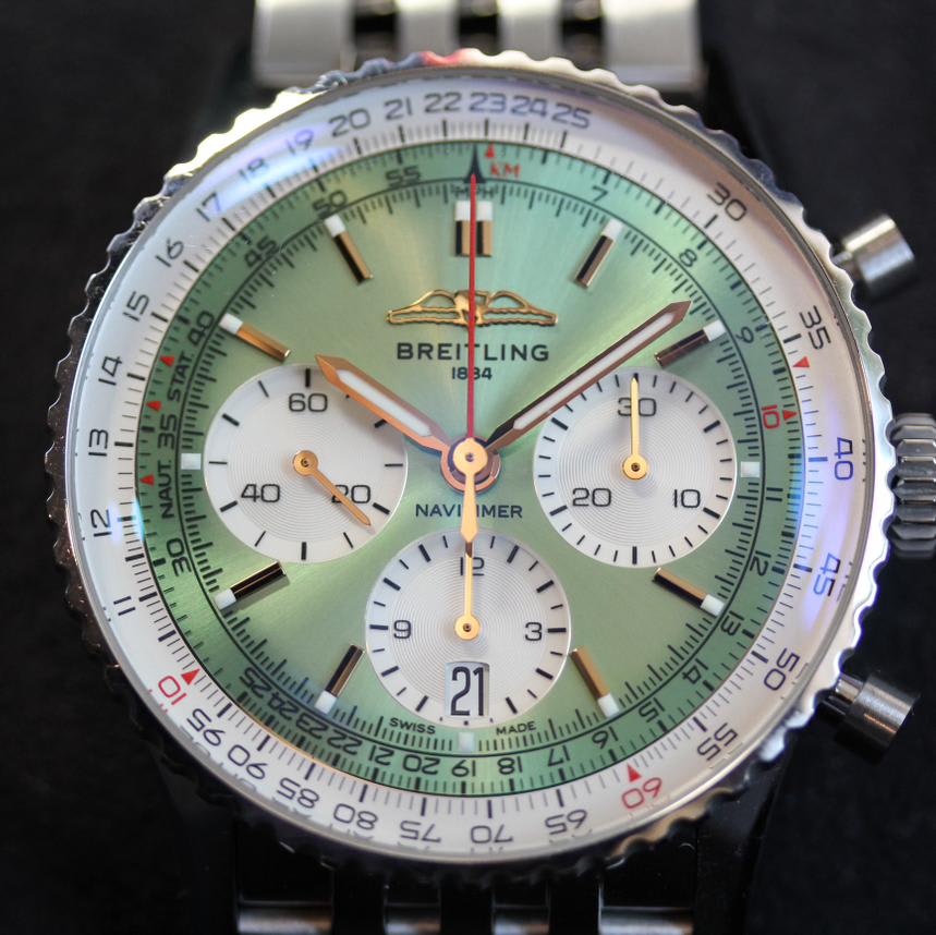 Auction: 2024 Breitling Navitimer 41 / Stainless Steel / Mint Green ...