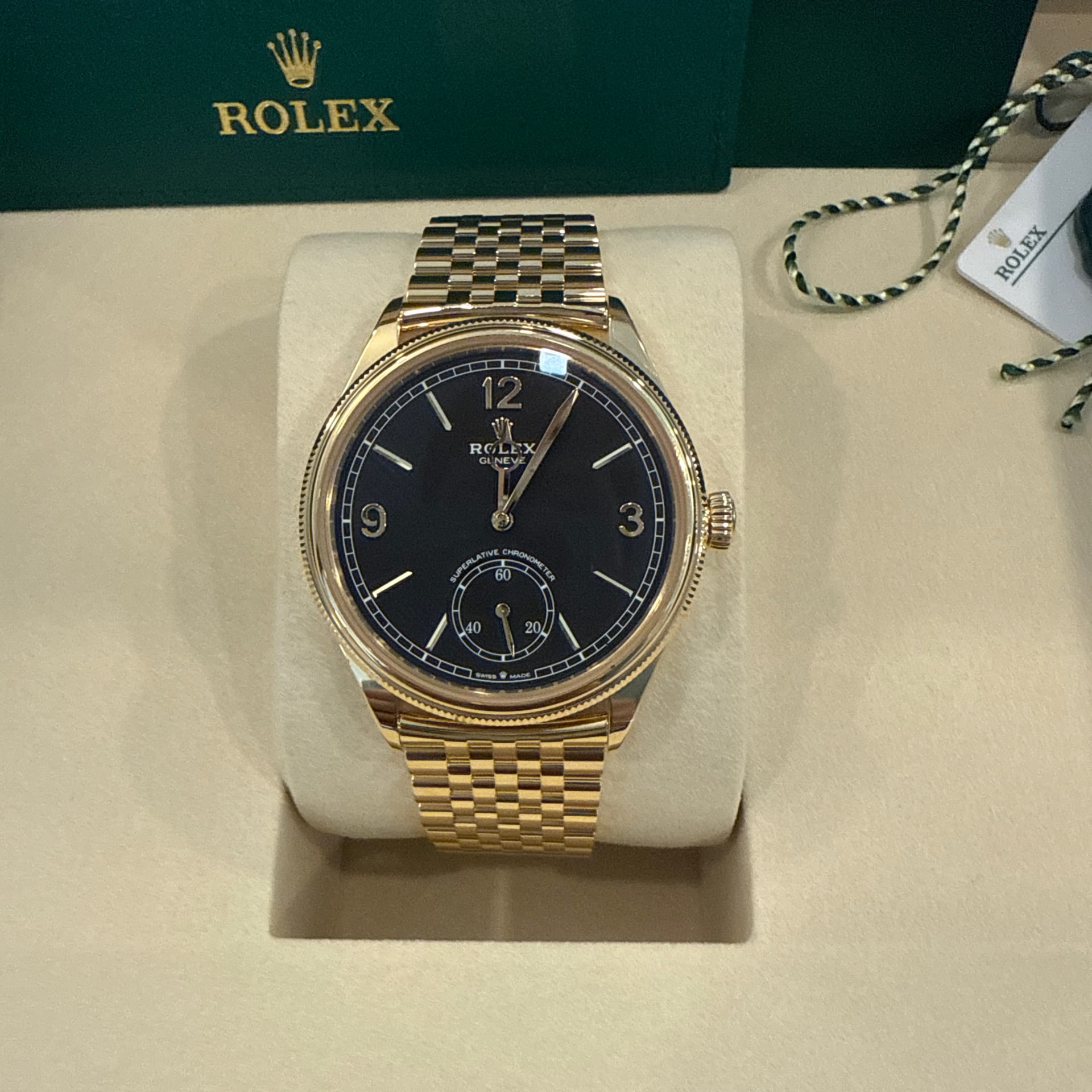 Auction: 2025 Rolex Perpetual 1908 Yellow Gold / Divided / Black ...