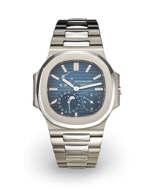 Patek Philippe Nautilus - 3 Dots - Moon Phase Power Reserve / Blue 3712 ...
