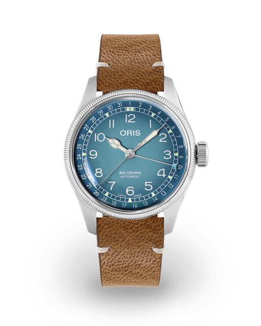 Oris Big Crown Pointer Date Cervo Volante 38 Steel / Blue / Arabic ...