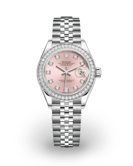 Rolex Lady-Datejust 28 Diamond-Set / Pink / Diamond-Set / Jubilee ...