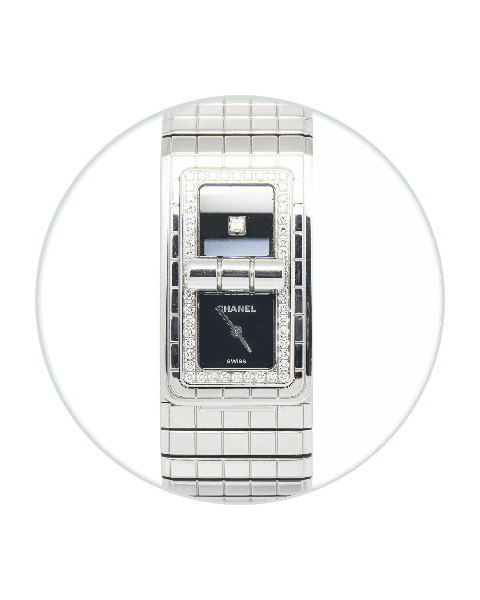 Chanel Code Coco Steel / Diamond-Set / Black / Bracelet H5145 Watches | Bezel