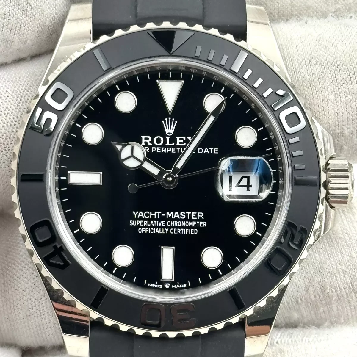 Rolex Yacht-Master 42 White Gold / Black / Oysterflex 226659-0002 ...
