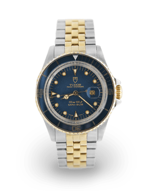 Tudor Prince Oysterdate Mini-Sub / Blue / Two-Tone 94401 Watches | Bezel