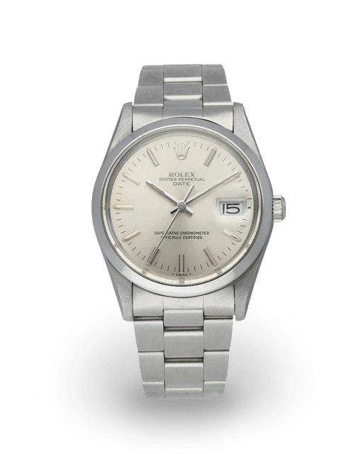 Rolex Date / Smooth / Silver / Oyster 15000 Watches | Bezel