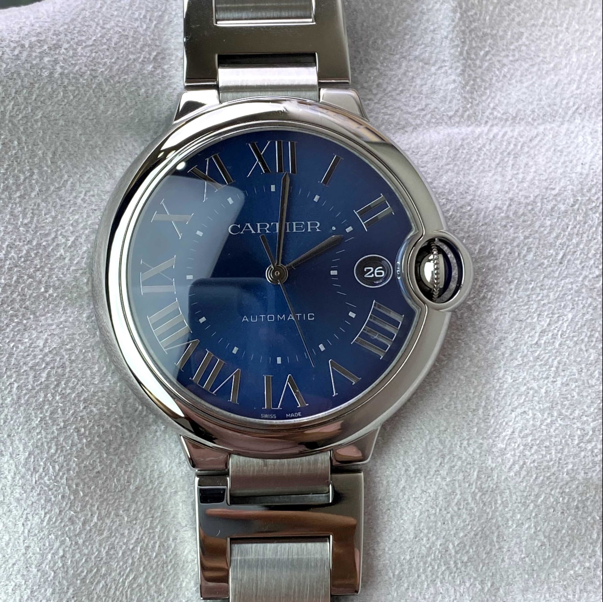 Auction: 2022 Cartier Ballon Bleu de Cartier 40 Steel / Blue / Roman ...