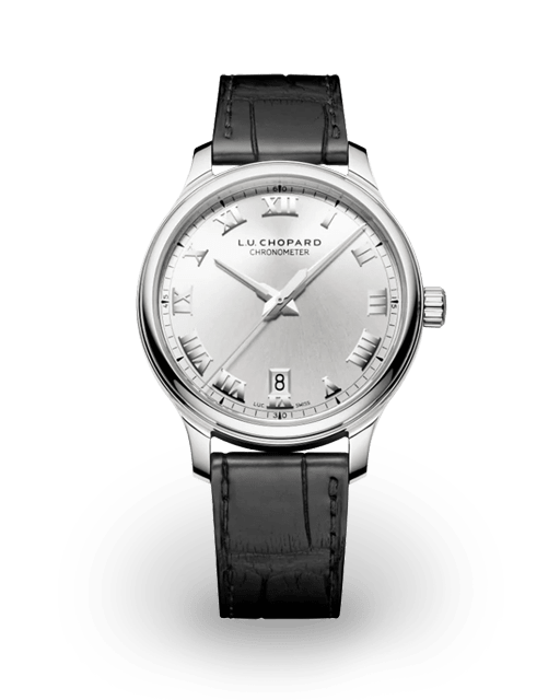 Chopard L.U.C 1937 Classic 42 Steel / Silvered / Roman / Strap 168544 ...