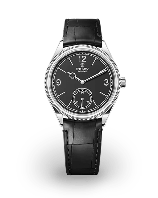 Rolex Perpetual 1908 White Gold / Divided / Black / Arabic / Strap ...
