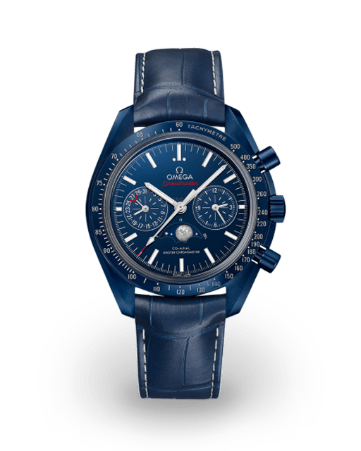 Omega Speedmaster Moonphase Chronograph Master Chronometer Blue Side of ...
