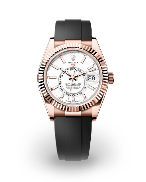 Rolex Sky-Dweller Rose Gold / White / OysterFlex 336235-0003 Watches ...