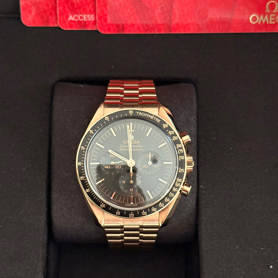 Auction: 2023 Omega Speedmaster Professional Moonwatch 3861 Sedna Gold ...
