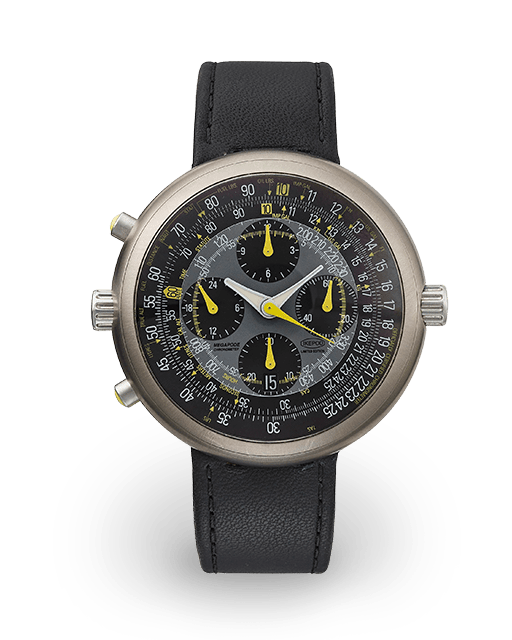Ikepod Megapode Chronograph 47 Titanium / Gray/Black / Strap - Limited ...