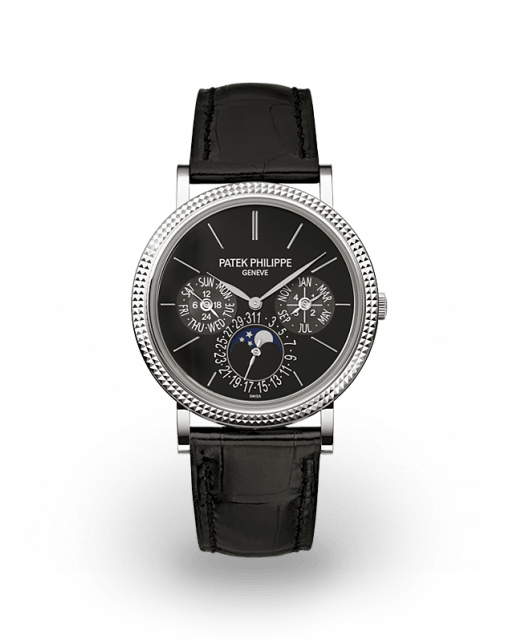 Patek Philippe Perpetual Calendar White Gold / Hobnail / Black 5139G ...