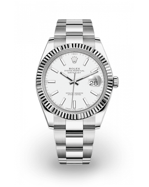 Rolex Datejust 41 Fluted / White / Oyster 126334-0009 | Bezel