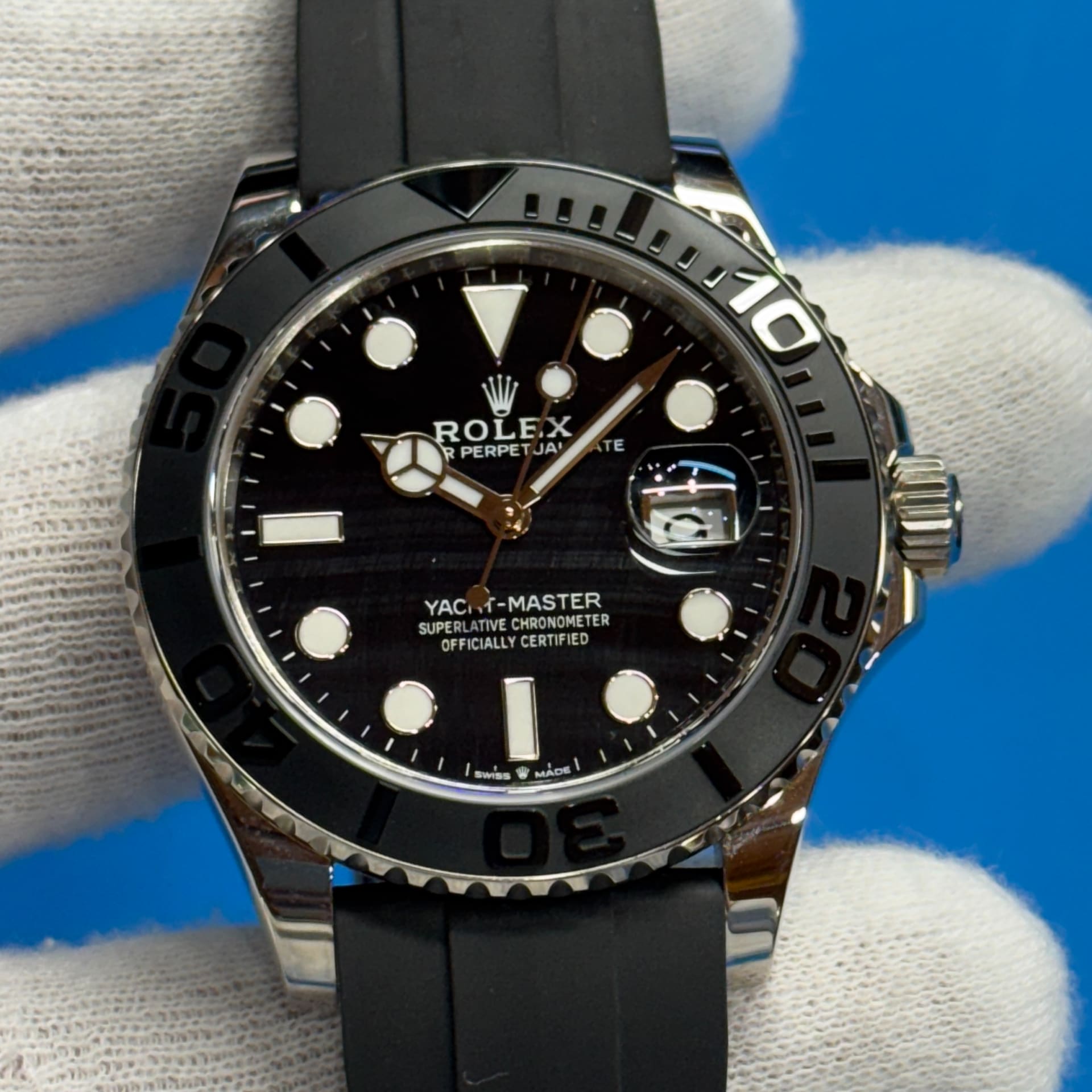 Auction: 2022 Rolex Yacht-Master 42 White Gold / Falcon's Eye ...