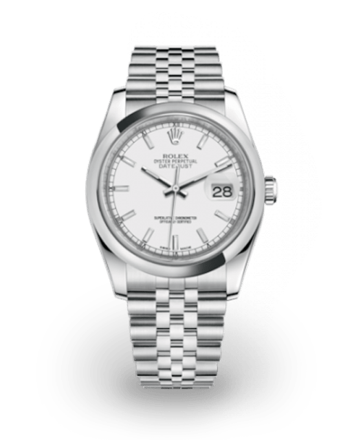 Rolex Datejust 36 Smooth / White / Jubilee 116200-0100 Watches | Bezel