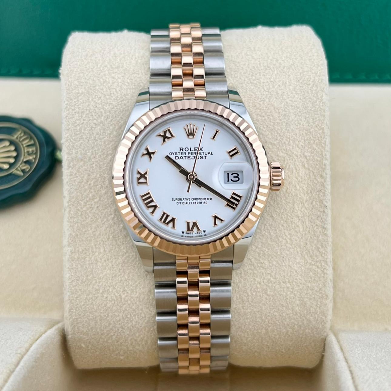 2022 Rolex Lady-Datejust 28 Two-Tone / Fluted / White / Roman / Jubilee ...