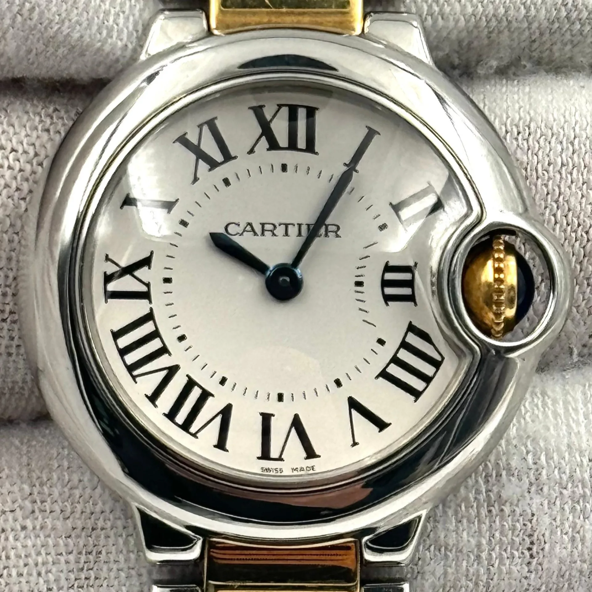 Auction: Cartier Ballon Bleu de Cartier 28 Two Tone / Silvered / Roman ...