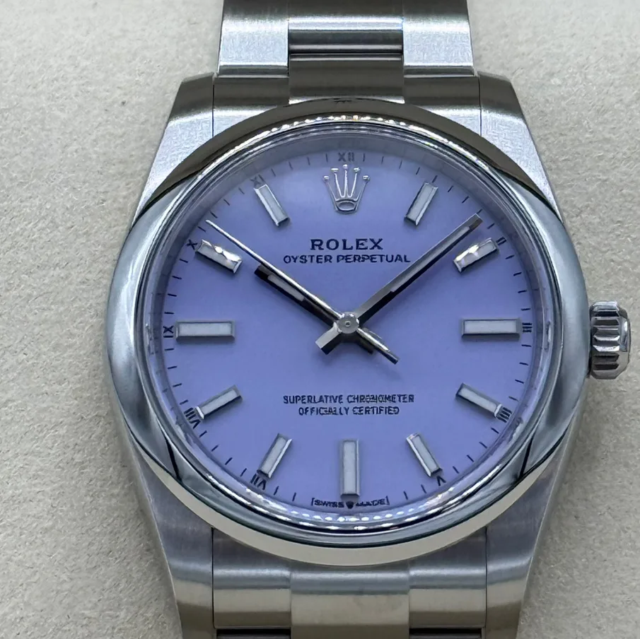 Auction: 2025 Rolex Oyster Perpetual 34 Lavender 124200-0008 | Bezel
